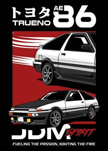 Toyota Sprinter Trueno AE86 JDM Car by Adam Khabibi on canvas, poster ...