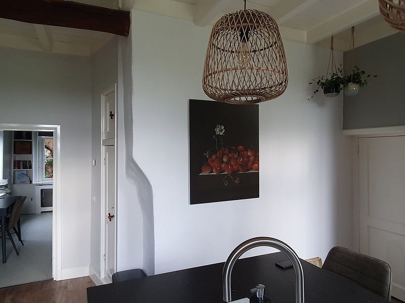 Still life with woodland strawberries, Adriaen Coorte on canvas, poster ...