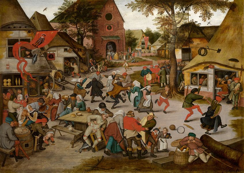 Kermis van Sint Joris, Pieter Brueghel op canvas, behang, poster en meer