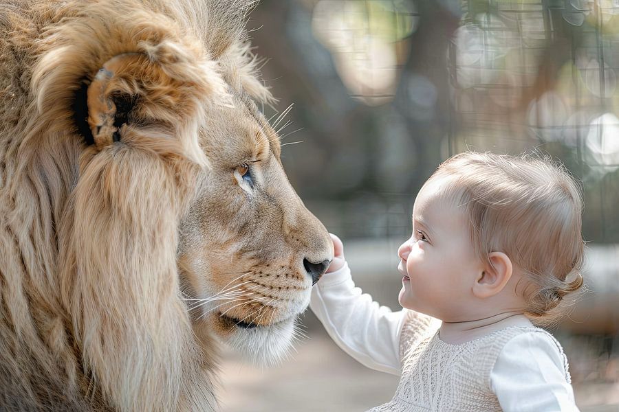 friendship between humans and animals by Egon Zitter on canvas, poster ...