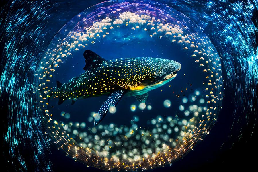 The fantastic journey of the whale shark by Max Steinwald on canvas ...