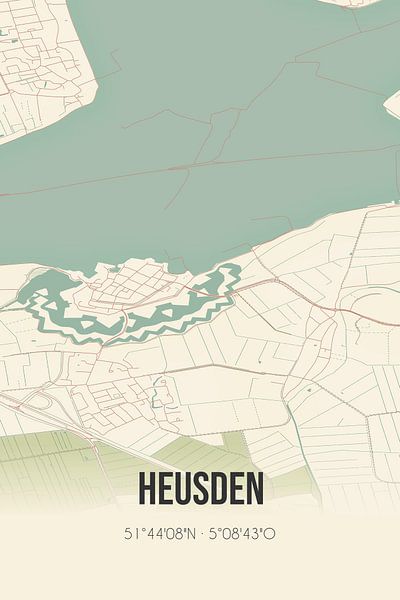 Vintage map of Heusden (North Brabant) by MyCityPoster on canvas ...