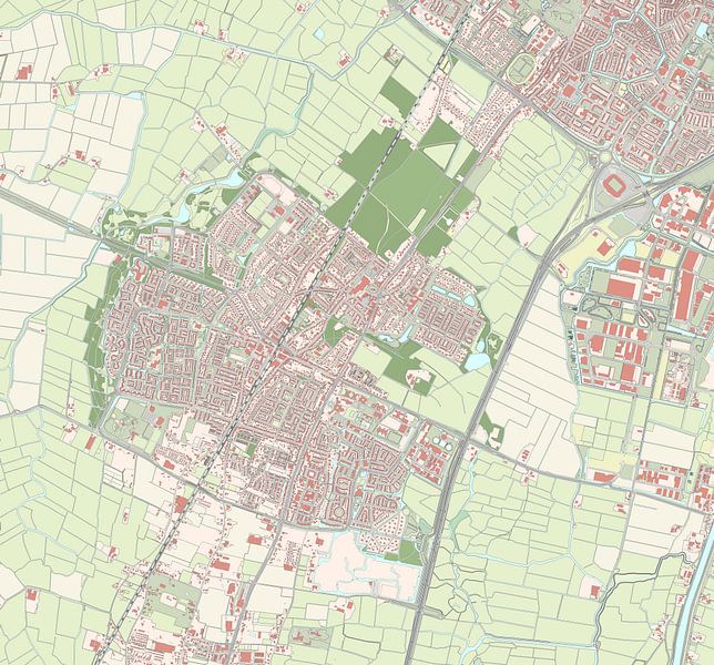 Map of Heiloo on canvas, poster, wallpaper and more