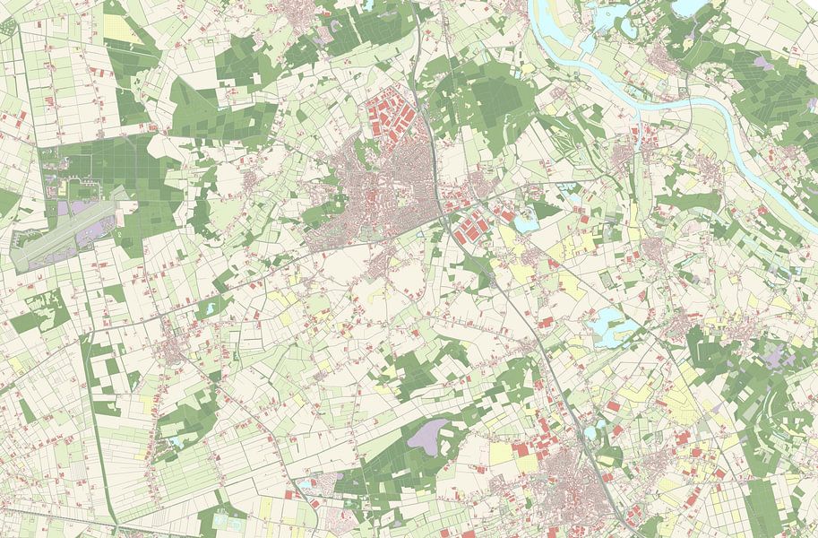 Map of Venray on canvas, poster, wallpaper and more