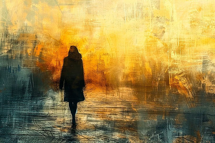 gevoel van eenzaamheid van Egon Zitter op canvas, behang en meer