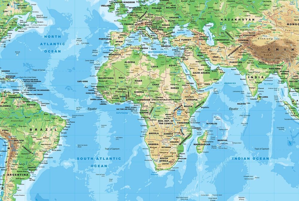 Planisphère Scolaire par l'artiste MAPOM Geoatlas