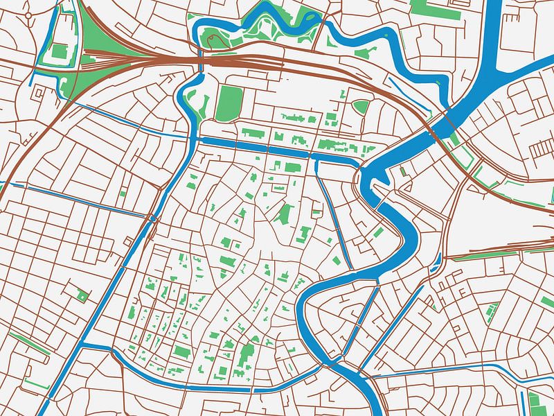 Kaart van Haarlem Centrum in de stijl Urban Ivory van Map Art Studio op ...