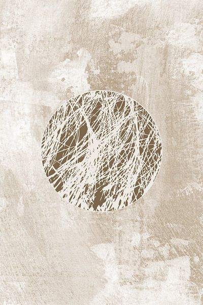 Ikigai. Abstract minimalist zen art. Japandi style. Earth tints II by Dina Dankers on canvas ...