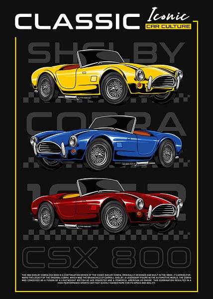 Shelby Cobra CSX 8000 Muscle Car van Adam Khabibi op canvas, behang en meer