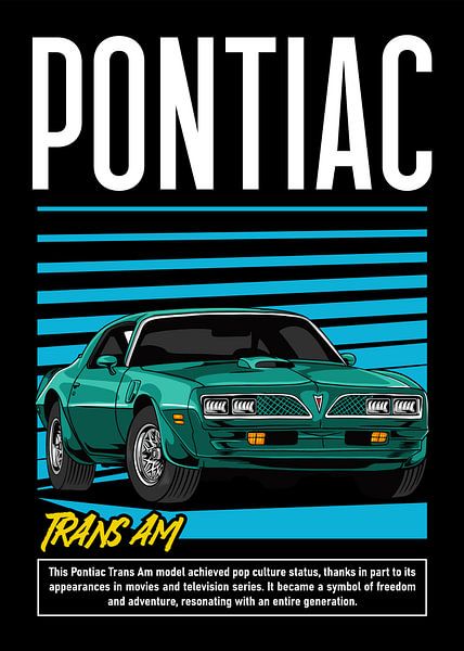 1977 Pontiac Trans Am Muscle Car by Adam Khabibi on canvas, poster ...