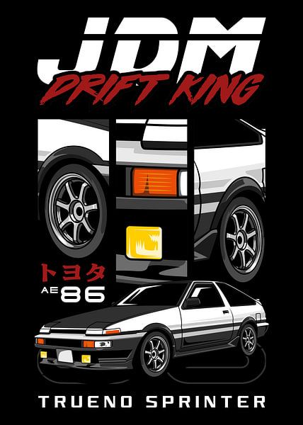 Toyota Sprinter Trueno AE86 JDM Car par l'artiste Adam Khabibi