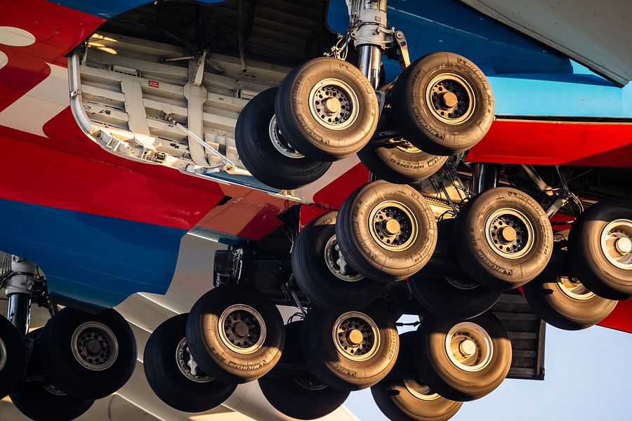 Landing gear of Emirates A380 Expo livery by Dennis Janssen on canvas ...
