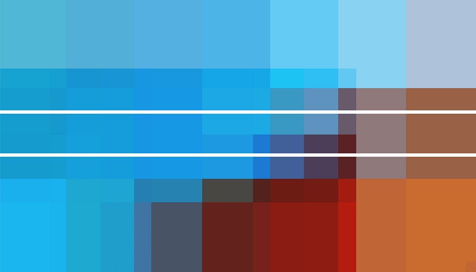 Composition 45 - Color Coded van Daniel Buchner op canvas, behang en meer