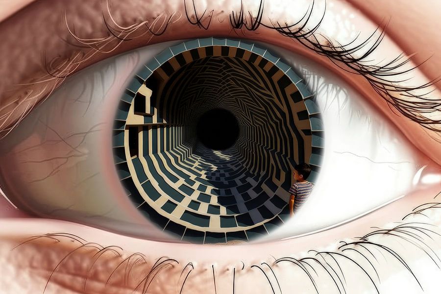 Tunnelvisie van Christian Ovís op canvas, behang en meer