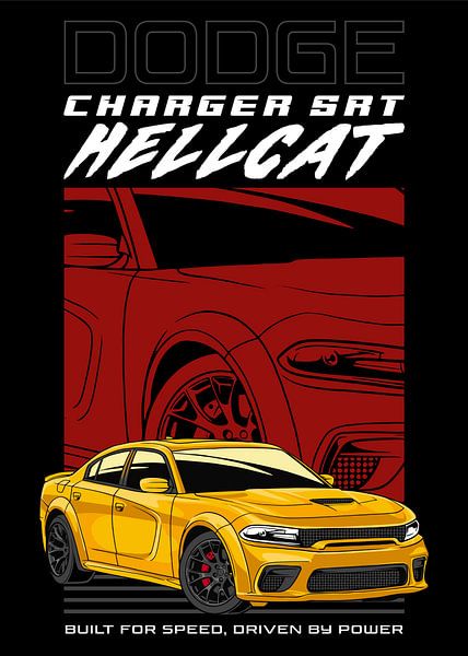 Dodge Charger SRT Hellcat Car by Adam Khabibi on canvas, poster ...