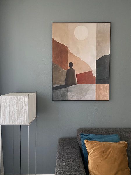 Dagdromer, modern en abstract in aardetinten van Studio Allee op canvas, behang en meer