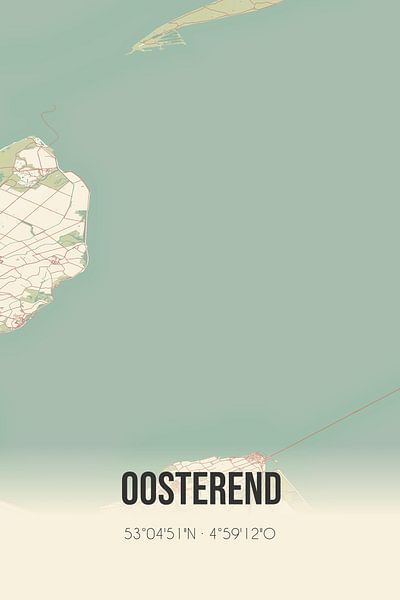 Vintage map of Oosterend (North Holland) by MyCityPoster on canvas ...