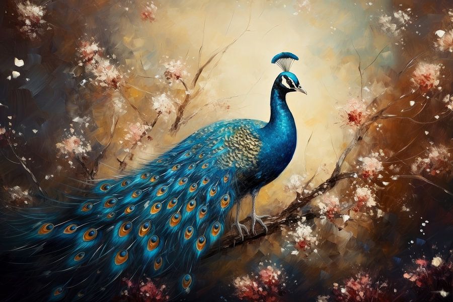 De trotse pauw van Studio Allee op canvas, behang en meer