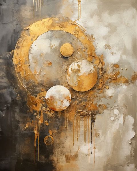 Abstract, schilderij, aardetinten van Joriali Abstract op canvas, behang en meer