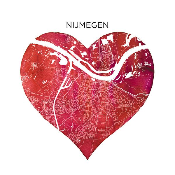 Nijmegen | City map as Wall circle by WorldMapShop on canvas, poster ...