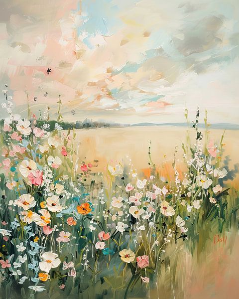 Lente Bloemen van De Mooiste Kunst op canvas, behang en meer