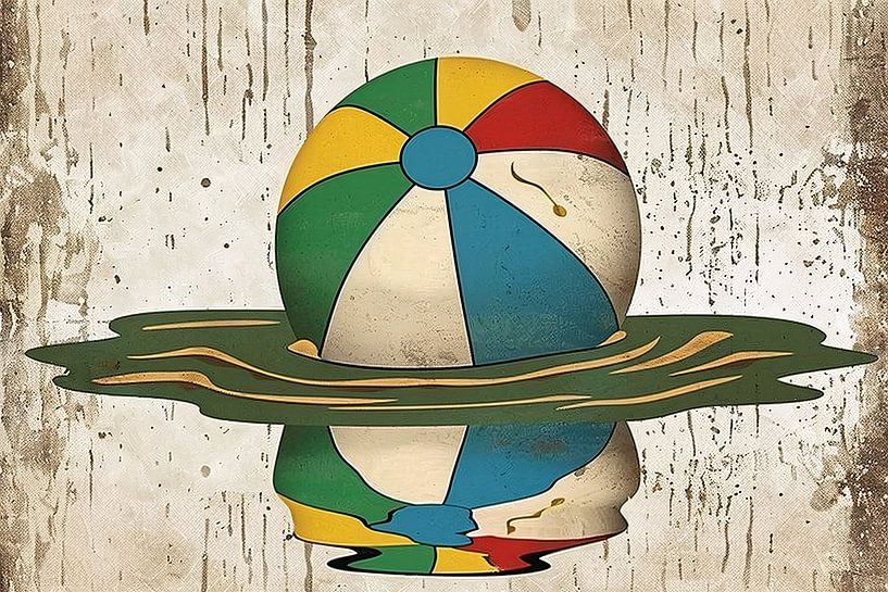 Vintage Beach Ball Fujifilm / Fujicolor Inflatable Beach Ball