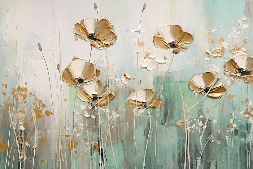 Goud Groen van ARTEO Schilderijen op canvas, behang en meer
