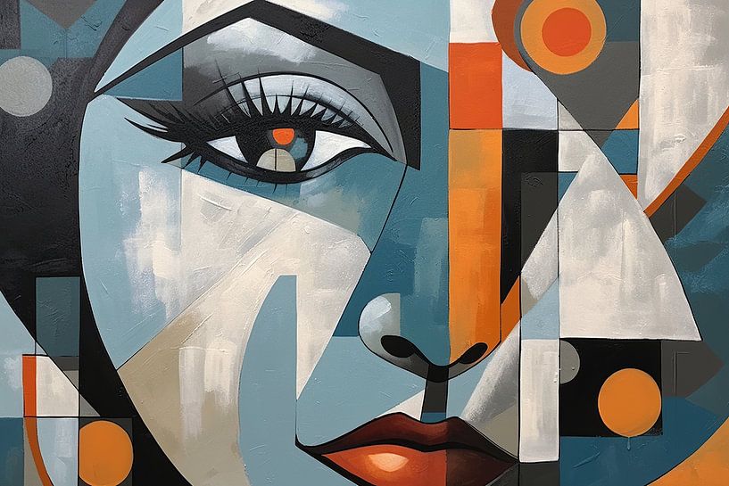 Dwalende Echos | Kubisme schilderij van Blikvanger Schilderijen op ...