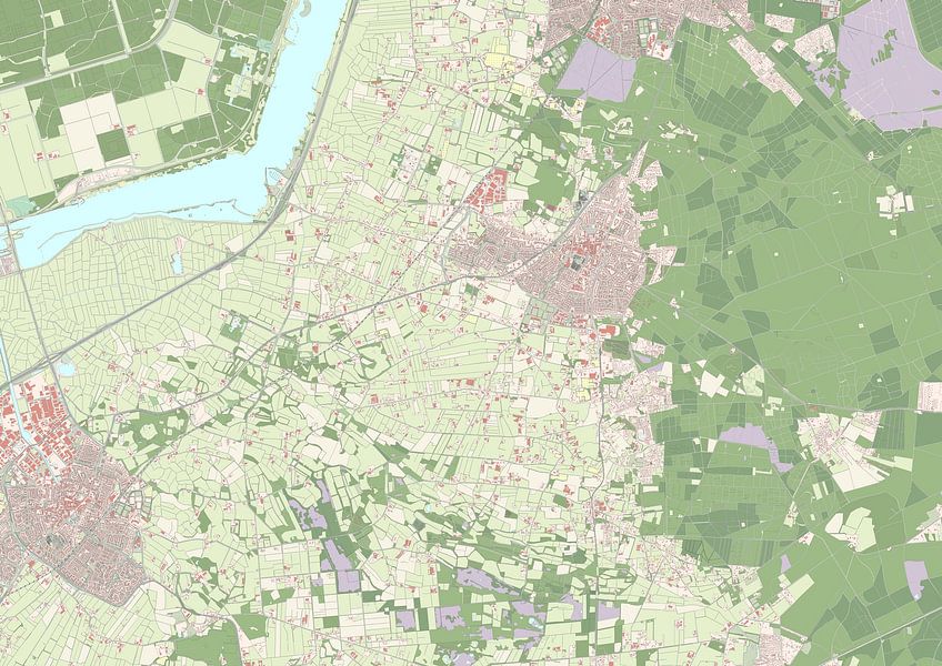 Map of Putten on canvas, poster, wallpaper and more