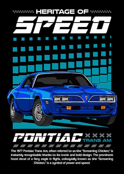 1977 Pontiac Trans Am Muscle Car by Adam Khabibi on canvas, poster ...