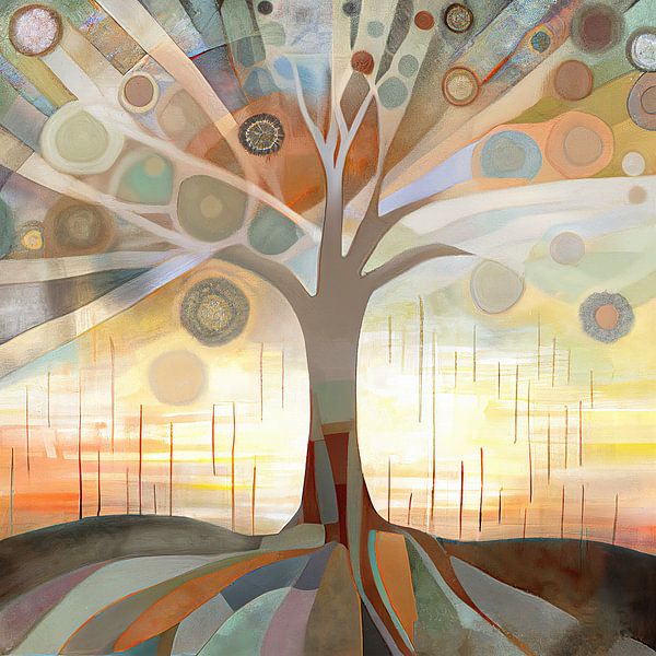 Boom abstract van Bert Nijholt op canvas, behang en meer