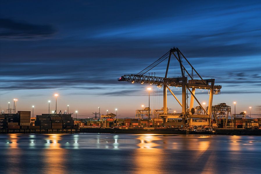 Port of Rotterdam by Martin de Bock on canvas, poster, wallpaper and more