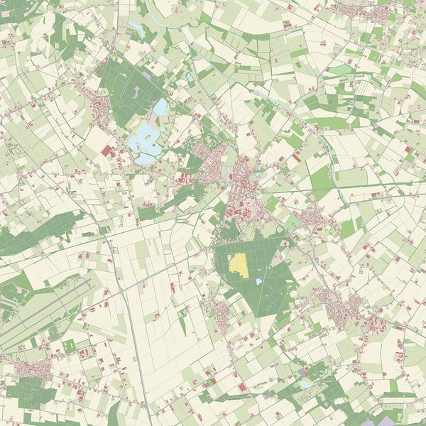 Map of Mill and Sint Hubert on canvas, poster, wallpaper and more