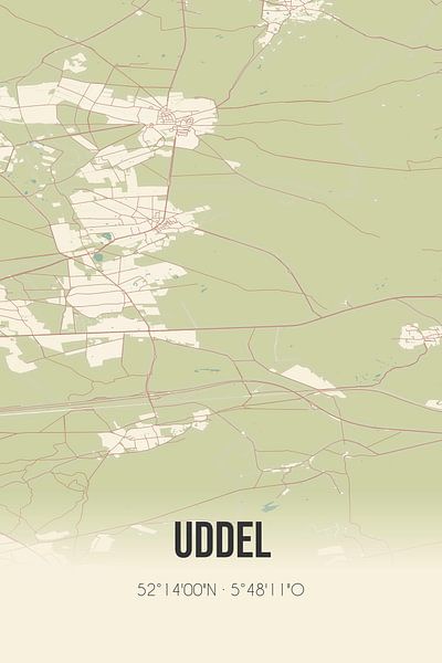 Vintage map of Uddel (Gelderland) by MyCityPoster on canvas, poster ...