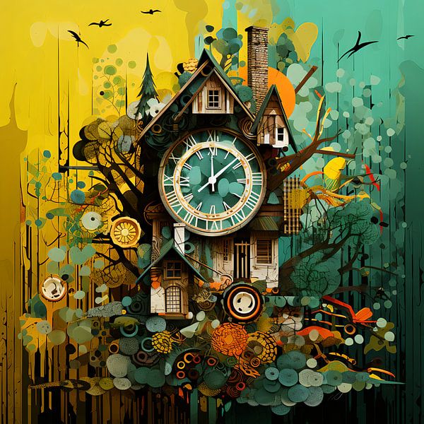 Pop Art Cuckoo Clock by YArt on canvas, poster, wallpaper and more