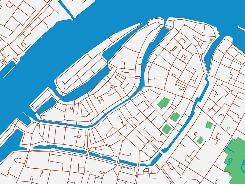 Kaart van Dordrecht Centrum in de stijl Urban Ivory van Map Art Studio op canvas, behang en meer