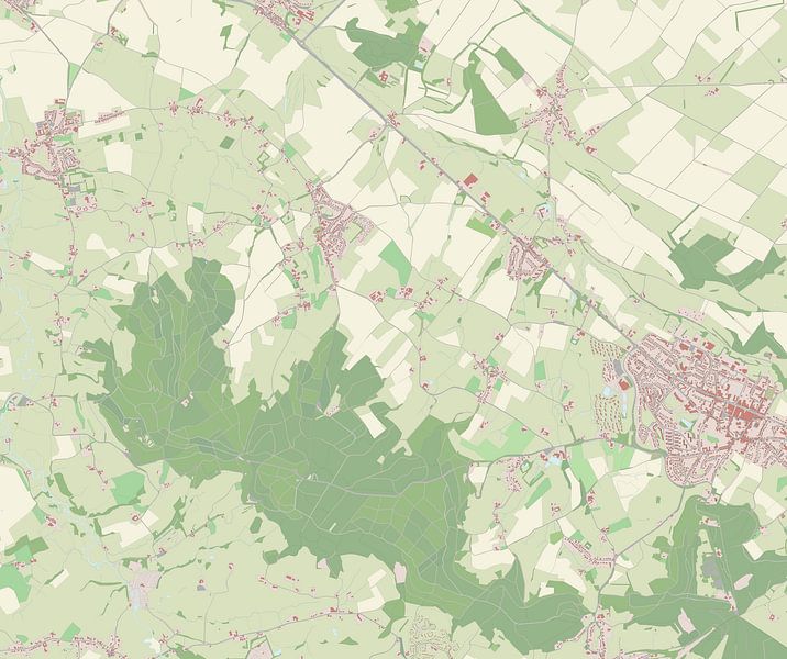 Map of Vaals on canvas, poster, wallpaper and more