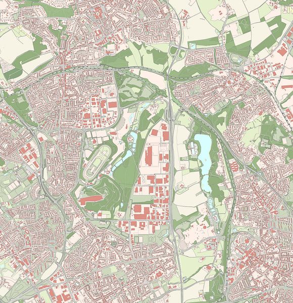 Map of Kerkrade on canvas, poster, wallpaper and more