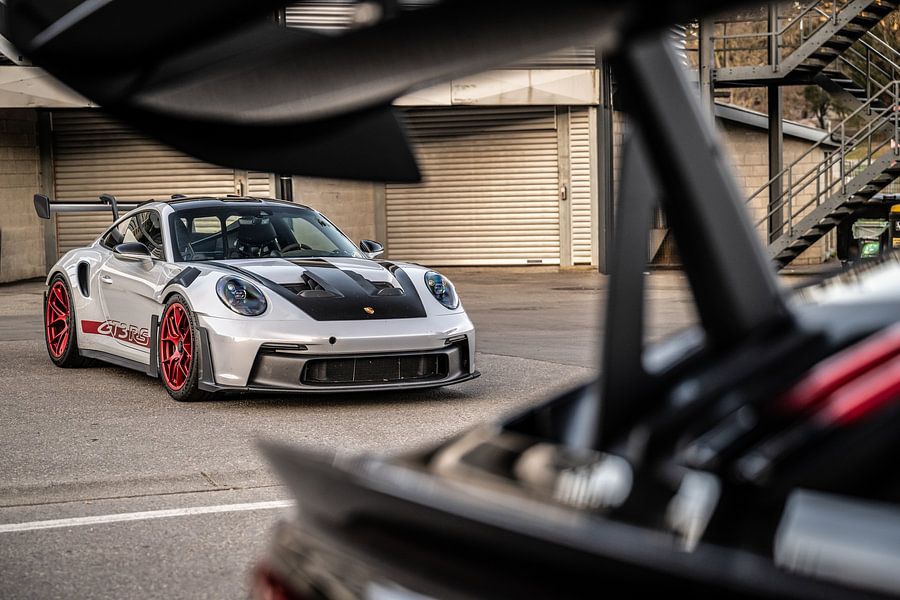 Porsche 911 GT3 RS and spoiler GT3 RS by Bas Fransen on canvas, poster ...