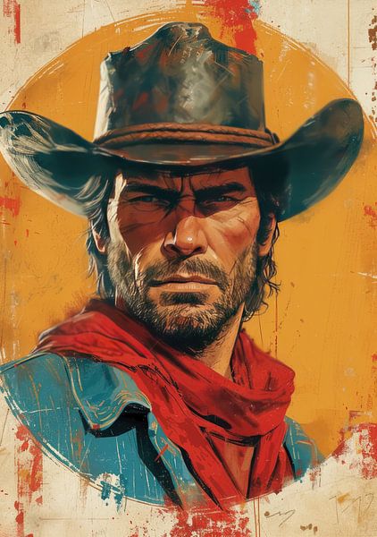 Cowboy Pop Art Western Wild West by Niklas Maximilian on canvas, poster ...