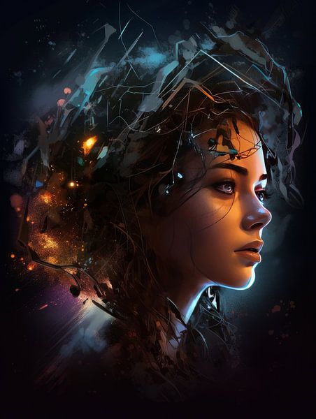 Thought Explosion: The Portrait of the Future Mind by Eva Lee on canvas ...