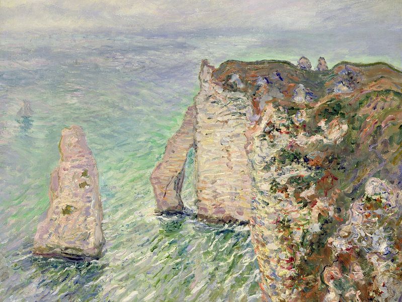 Claude Monet,LAiguille and the Porte dAval Etretat on canvas, poster ...