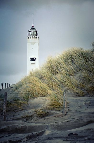 Vuurtoren Noordwijk van Hans Vink op canvas, behang en meer