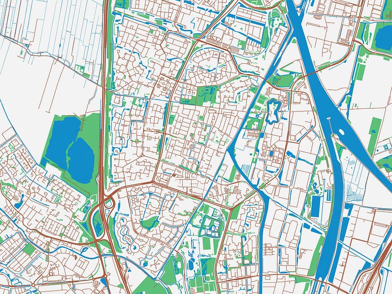 Kaart van Nieuwegein in de stijl Urban Ivory van Map Art Studio op canvas, behang en meer