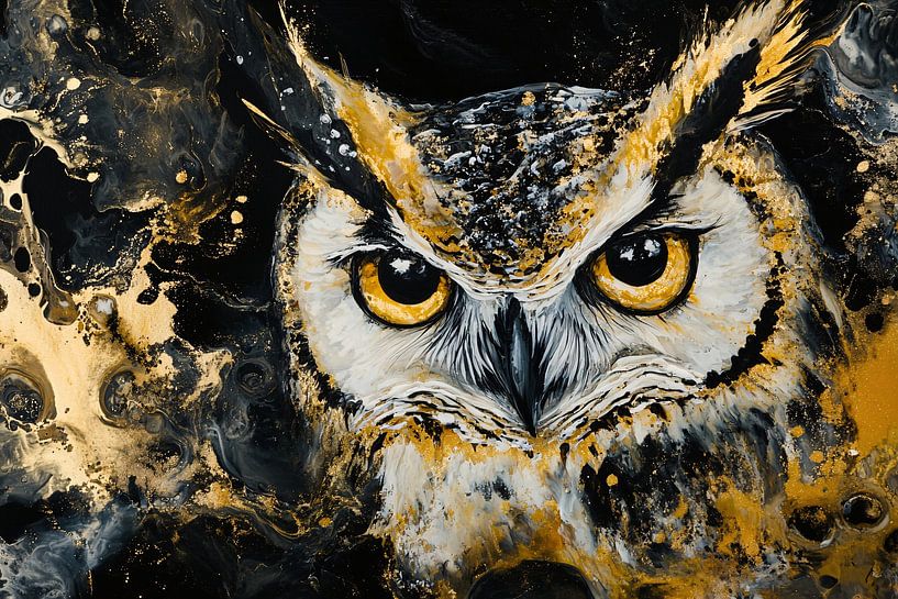 Owl painting abstract store