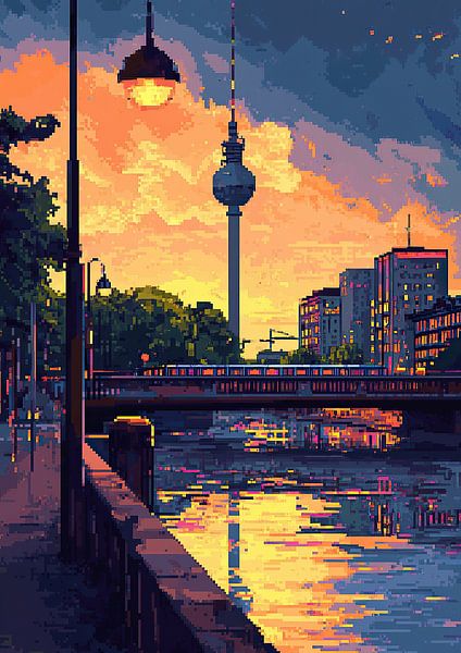 Berlin - Pixel Art by Niklas Maximilian on canvas, poster, wallpaper and more
