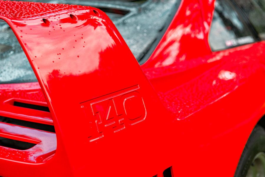 Ferrari F40 supercar des années 1980 détail de l'aileron arrière par l ...