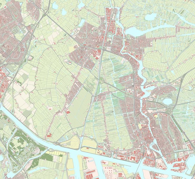 Map of Zaanstad on canvas, poster, wallpaper and more