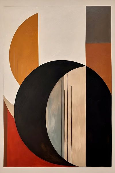 Abstract Beeld Kleuren en Vormen van But First Framing op canvas ...