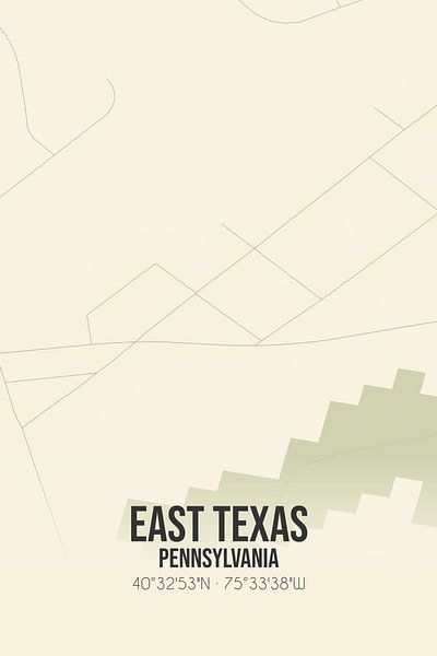 Vintage map of East Texas (Pennsylvania), USA. by MyCityPoster on ...